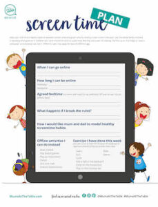 Download a free screen time plan printable - Mums At The Table