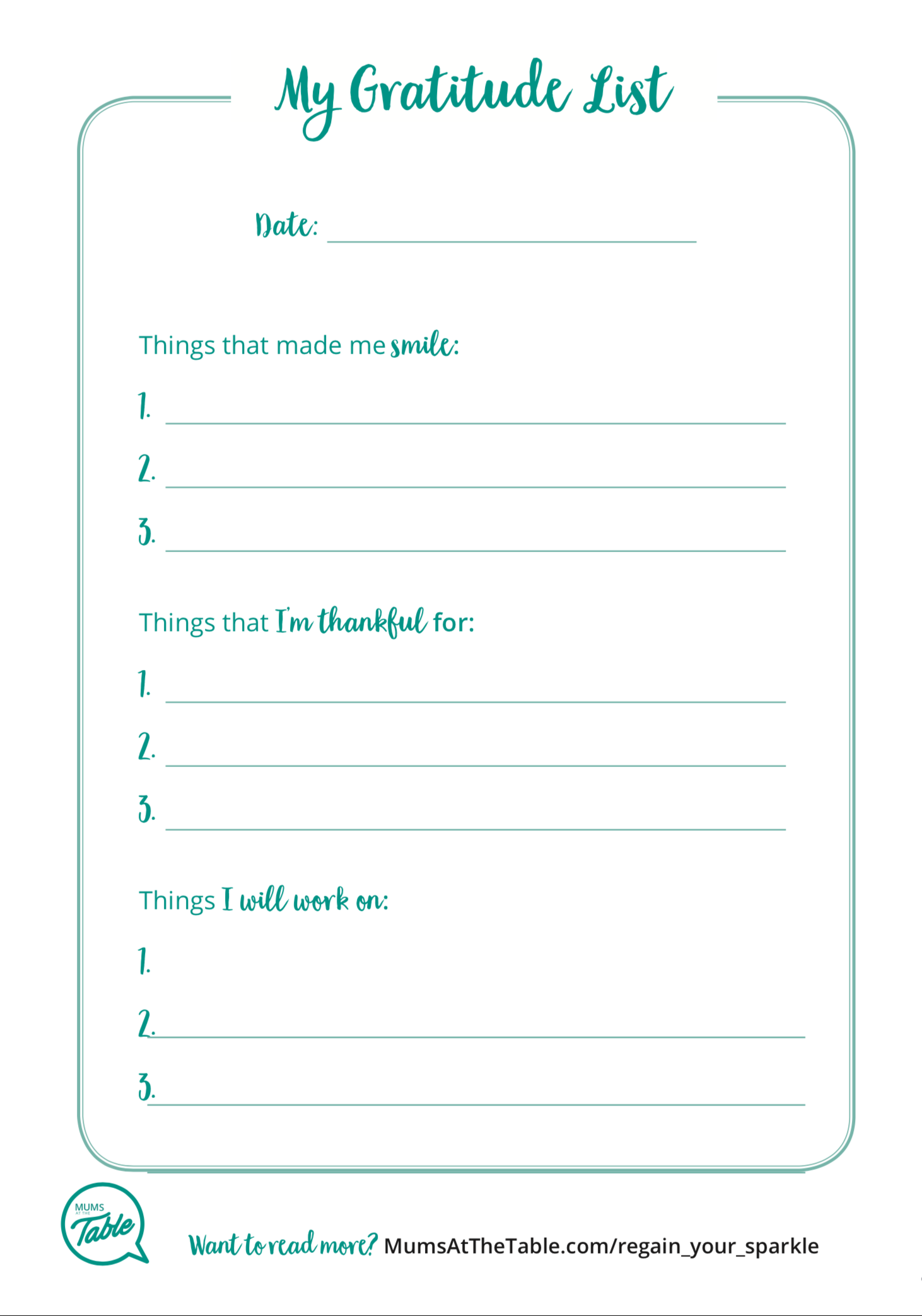 Free Printable Gratitude List Mums At The Table