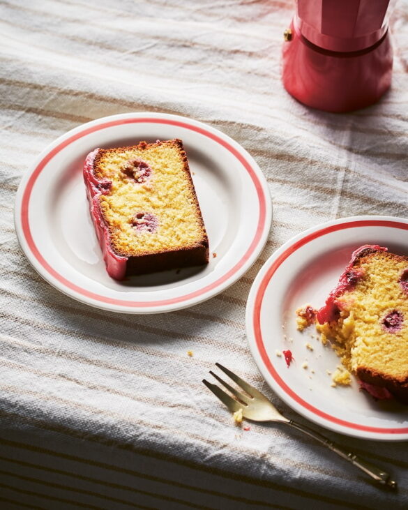 Lemon, polenta and raspberry tea cake - Mums At The Table